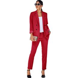 CR&Eacute;ATION L Damen Blazer mit gestreiftem Futter rot Gr&ouml;&szlig;e 36