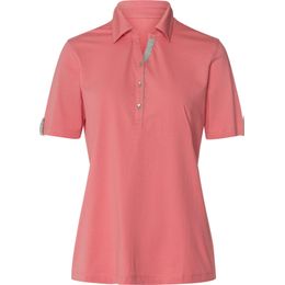 Damen Poloshirt mit Kontrasten flamingo, Gr&ouml;&szlig;e 48