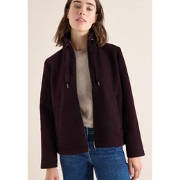 Kurzjacke Cecil, Damen, Gr. XL (44), eggplant rot, Web, Obermaterial: 100% Polyester. Futter: 100% Polyester, unifarben, l&auml;ssig geschnitten h&uuml;ftbedeckend, Rundhals, Jacken Kurzjacke, in weicher Teddy-Qualit&auml;t