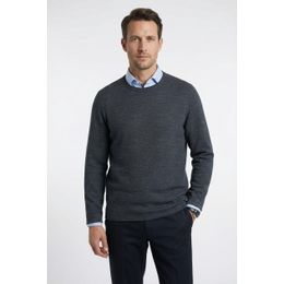 Rundhalspullover OLYMP "OLYMP Strick Casual", Damen, Gr. S, blau (marine), Obermaterial: 100% Baumwolle, schmal, Rundhals, Pullover Rundhalspullover, Crew Neck