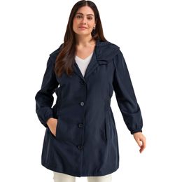 sheego Damen Jacke mit volumin&ouml;sem Kragen tiefblau Gr&ouml;&szlig;e 42