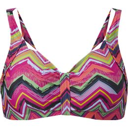 feel good Damen Bikini-Oberteil mit Zierriegel magenta-gemustert Gr&ouml;&szlig;e 38B