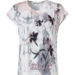 CR&Eacute;ATION L Damen Print-Shirt mit floralem Muster steingrau-bedruckt Gr&ouml;&szlig;e 40