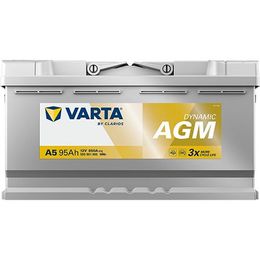 Varta Starterbatterie DYNAMIC AGM 12 V, 95 Ah, 850 A 595901085K262 12V 95Ah 850A f&uuml;r VW LAND ROVER AUDI DAF MERCEDES-BENZ JAGUAR PORSCHE VOLVO BMW OPE