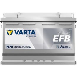 Varta Starterbatterie DYNAMIC EFB 12 V, 70 Ah, 760 A 570500076K262 12V 70Ah 760A f&uuml;r SKODA VW PEUGEOT TOYOTA AUDI VOLVO NISSAN BMW OPEL RENAULT HYUNDA