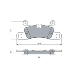 Bosch Bremsbelagsatz, Scheibenbremse 0 986 495 371 hinten rechts links f&uuml;r VW PORSCHE 95835293950 7P6698451C 7P0698451