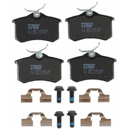 TRW Bremsbelagsatz, Scheibenbremse GDB1813 hinten rechts links mit Zubeh&ouml;r f&uuml;r RENAULT SKODA VW PEUGEOT SEAT (SVW) AUDI CITRO&Euml;N DS 2Q0698451C 425420 2