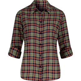 CR&Eacute;ATION L Damen Flanellbluse mit Karo-Muster oliv-rostrot-kariert Gr&ouml;&szlig;e 36