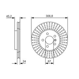 Bosch Bremsscheibe 0 986 479 C93 vorne rechts links bel&uuml;ftet 307mm f&uuml;r MINI BMW 34116799351 34116860957 34106891079
