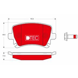 TRW Bremsbelagsatz, Scheibenbremse GDB1622DTE links rechts mit Zubeh&ouml;r f&uuml;r SKODA VW (SVW) SEAT AUDI 8E0698451J 8E0698451M 1K0698451D