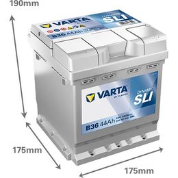 Varta Starterbatterie DYNAMIC SLI 12 V, 44 Ah, 420 A 544401042K262 12V 44Ah 420A f&uuml;r RENAULT VW PEUGEOT FIAT TOYOTA CITRO&Euml;N AUDI SMART CHEVROLET BMW O