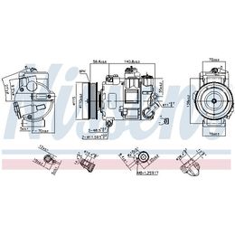 NISSENS Kompressor, Klimaanlage 890632 12V f&uuml;r SKODA VW SEAT CUPRA AUDI 1KD820803H 5Q0820803 5N0820803