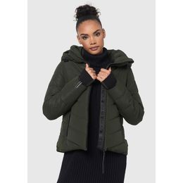 Winterjacke Marikoo "Samuiaa XVI", Damen, Gr. XL, gr&uuml;n (schwarz olive), Obermaterial: 100% Polyester; Futter: 100% Polyester; Wattierung: 100% Polyester; &Auml;rmelfutter: 100% Polyester, Jacken Winterjacke, mit Kapuze