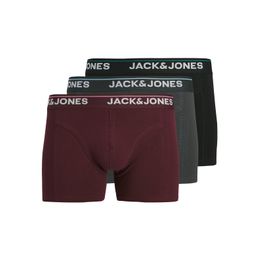 Jack & Jones Trunk JACK & JONES "JACTIMOTHY SOLID TRUNKS 3 PACK", Damen, Gr. S, 3 Stk., phantom pack:winetasting, schwarz, Jersey, Obermaterial: 95% Baumwolle, 5% Elasthan, meliert, Unterhosen
