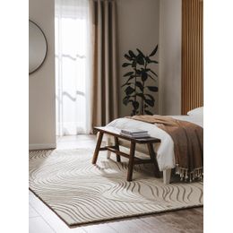 benuta Pure Wollteppich Tess Cream/Taupe 120x170 cm - Naturfaserteppich aus Wolle