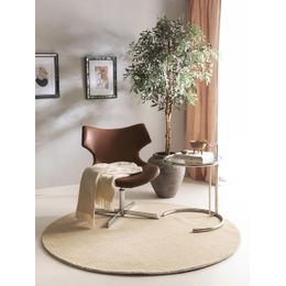 benuta Nest Wollteppich Jamal Cream &oslash; 200 cm - Naturfaserteppich aus Wolle