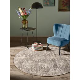 benuta Nest Waschbarer Kurzflor Teppich Milly Taupe &oslash; 160 cm - Moderner Kurzflor-Teppich f&uuml;r Wohnzimmer