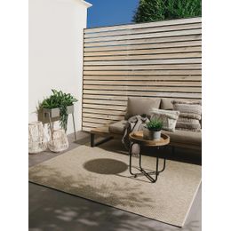 benuta Basic In- & Outdoor-Teppich Iowa Taupe 300x300 cm - Teppich f&uuml;r Balkon, Terrasse & Garten