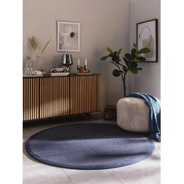 benuta Nest Sisal Teppich Sana Blau &oslash; 250 cm rund - Naturfaserteppich aus Sisal