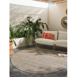 benuta Nest In- & Outdoor-Teppich Naoto Beige &oslash; 160 cm - Teppich f&uuml;r Balkon, Terrasse & Garten