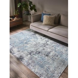 benuta Pop Waschbarer Kurzflor Teppich Laury Grau 250x350 cm - Moderner Kurzflor-Teppich f&uuml;r Wohnzimmer