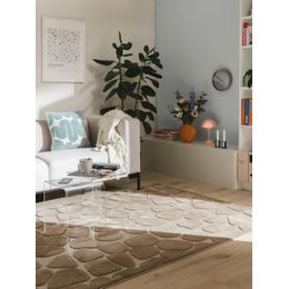 benuta Pop Kurzflor Teppich Senna Taupe 80x150 cm - Moderner Kurzflor-Teppich f&uuml;r Wohnzimmer