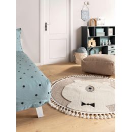 Lytte Kinderteppich Momo Beige &oslash; 120 cm - Teppich f&uuml;r Kinderzimmer