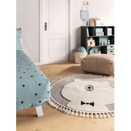 Lytte Kinderteppich Momo Grau &oslash; 120 cm - Teppich f&uuml;r Kinderzimmer