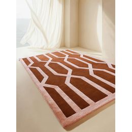 benuta Finest Kurzflor Teppich Maxim Orange 200x300 cm - Moderner Kurzflor-Teppich f&uuml;r Wohnzimmer