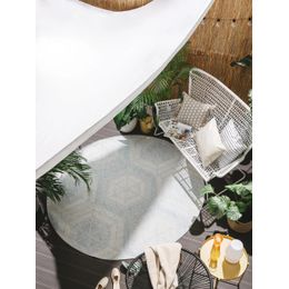 benuta Nest In- & Outdoor-Teppich Bronco Blau &oslash; 200 cm - Teppich f&uuml;r Balkon, Terrasse & Garten