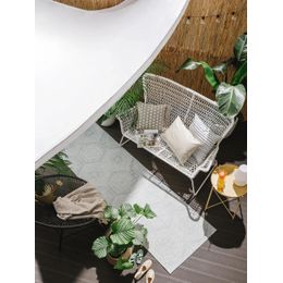 benuta Nest In- & Outdoor-L&auml;ufer Bronco Blau 80x250 cm - Teppich f&uuml;r Balkon, Terrasse & Garten