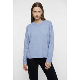 V&eacute;ro Moda Strickpullover VERO MODA "VMBOOM LS O-NECK PULLOVER BOO", Damen, Gr. S, brunnera blau detail:melange, Strick, Obermaterial: 85% Polyester, 7% Polyacryl, 5% Wolle, 3% Elasthan, meliert, regular fit, Rundhals, Pullover Strickpullover, mit Rundhalsausschnitt