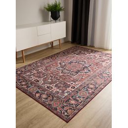 benuta Basic Waschbarer Teppich George Multicolor 60x120 cm - Vintage-Stil Teppich im Used-Look