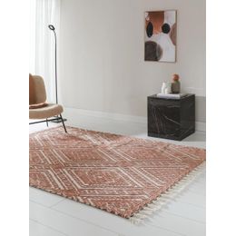 benuta Nest Kurzflor Teppich Elias Terracotta 120x170 cm - Moderner Kurzflor-Teppich f&uuml;r Wohnzimmer
