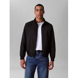 Bomberjacke Calvin Klein Jeans "LS PADDED HARRINGTON JACKET", Herren, Gr. S, schwarz, Web, Obermaterial: 100% Polyester, unifarben, regular fit normal, Rundhals, eingesetzt elastischer Bund, Jacken Bomberjacke, Mit Rundhalsausschnitt mit Stehkragen