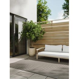 benuta Basic In- & Outdoor-Teppich Lou Schwarz 140x200 cm - Teppich f&uuml;r Balkon, Terrasse & Garten