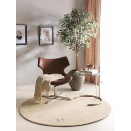 benuta Nest Wollteppich Jamal Cream &oslash; 200 cm - Naturfaserteppich aus Wolle