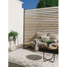 benuta Basic In- & Outdoor-Teppich Flora Grau 80x150 cm - Teppich f&uuml;r Balkon, Terrasse & Garten
