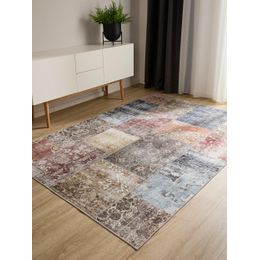 benuta Basic Waschbarer Teppich George Multicolor 60x120 cm - Vintage-Stil Teppich im Used-Look