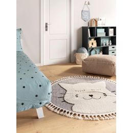 Lytte Kinderteppich Momo Grau &oslash; 120 cm - Teppich f&uuml;r Kinderzimmer