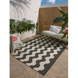 benuta Nest In- & Outdoor-Teppich Metro Schwarz/Wei&szlig; 160x230 cm - Teppich f&uuml;r Balkon, Terrasse & Garten