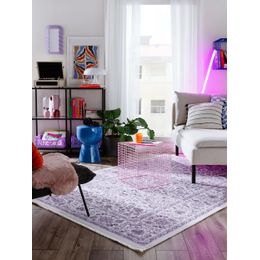 benuta Pop Kurzflor Teppich Toulouse Lila 120x170 cm - Moderner Kurzflor-Teppich f&uuml;r Wohnzimmer