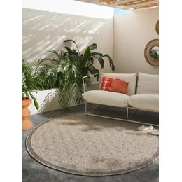 benuta Nest In- & Outdoor-Teppich Naoto Beige &oslash; 200 cm - Teppich f&uuml;r Balkon, Terrasse & Garten