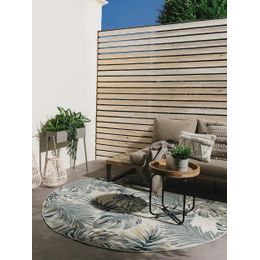benuta Basic In- & Outdoor-Teppich Flora Multicolor &oslash; 200 cm - Teppich f&uuml;r Balkon, Terrasse & Garten