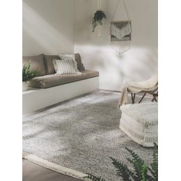 benuta Pure Kurzflor Teppich aus recyceltem Material Kiah Grau 200x300 cm - Moderner Kurzflor-Teppich f&uuml;r Wohnzimmer