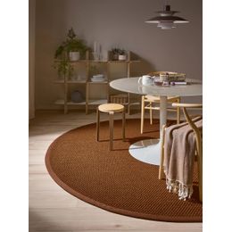 benuta Pure Sisal Teppich Greta Hellbraun &oslash; 150 cm rund - Naturfaserteppich aus Sisal