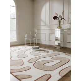 benuta Finest Kurzflor Teppich Keith Beige 200x300 cm - Moderner Kurzflor-Teppich f&uuml;r Wohnzimmer