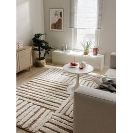 benuta Pop Hochflor Shaggyteppich Tibo Cream/Beige 120x170 cm - Hochflor Teppich f&uuml;r Wohnzimmer