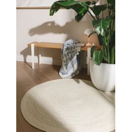 benuta Pure Juteteppich Jutta Ivory &oslash; 160 cm - Naturfaserteppich aus Jute