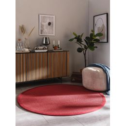 benuta Nest Sisal Teppich Sana Rot &oslash; 150 cm rund - Naturfaserteppich aus Sisal